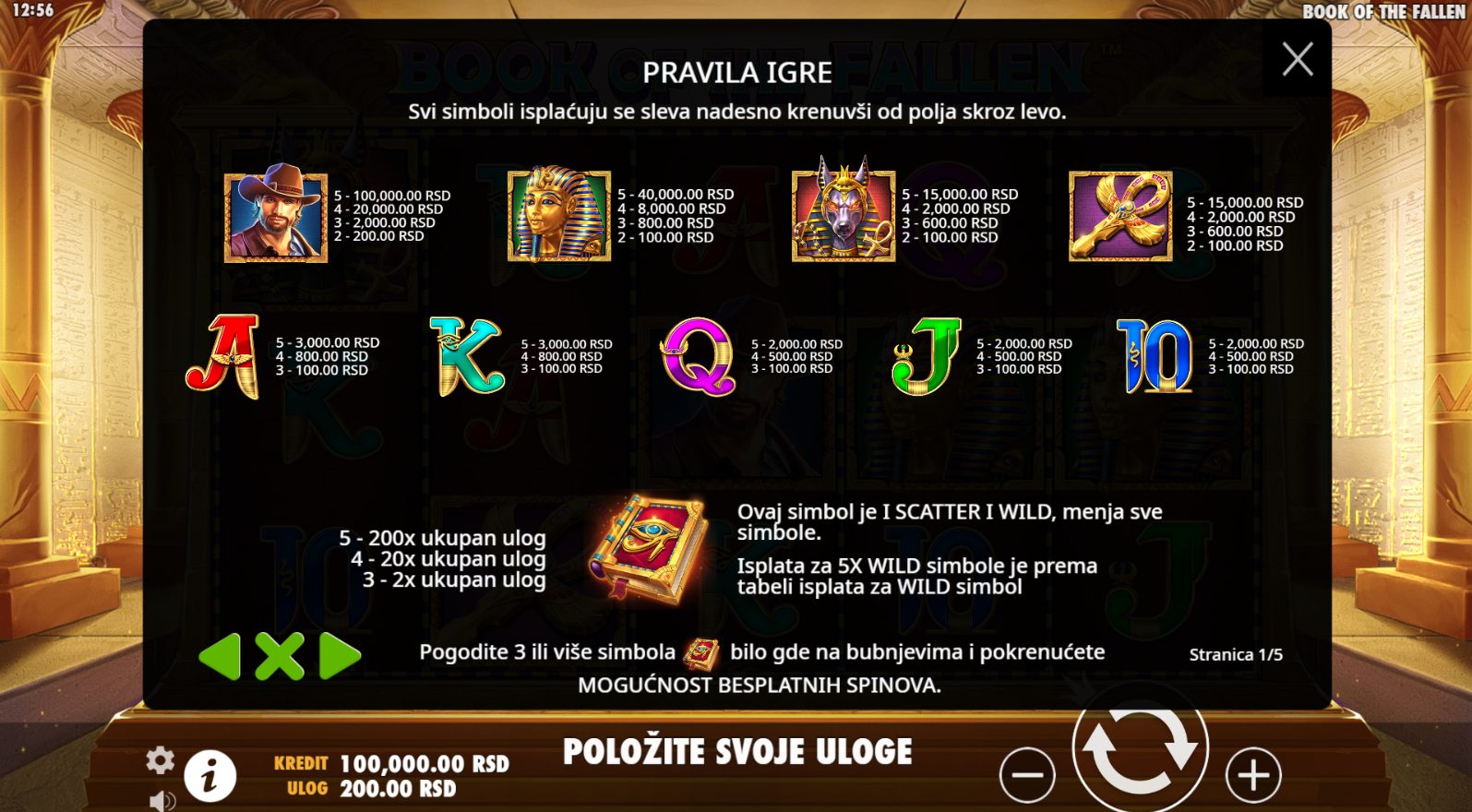 Book of the Fallen - Slot Vockice Book of the Fallen