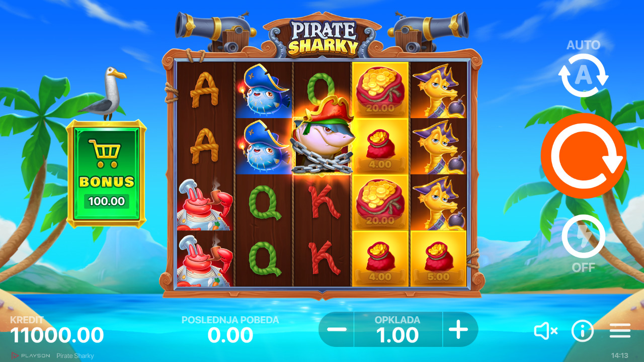 Pirate Sharky - Slot Vockice Pirate Sharky