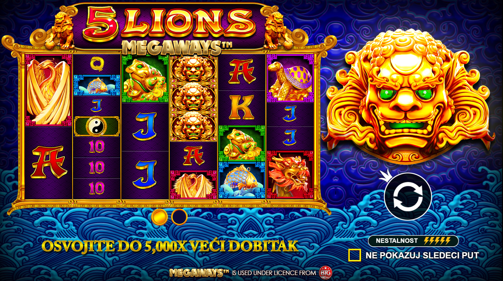 5 Lions Megaways - Slot Vockice 5 Lions Megaways